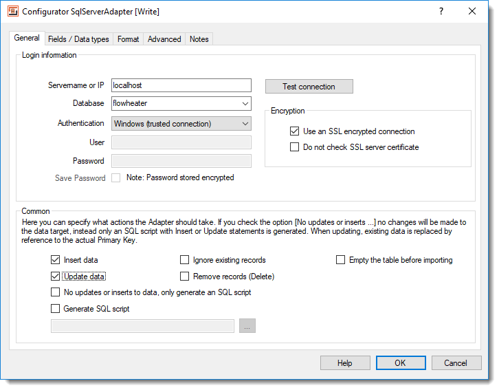 Import, Export and Update MS SQL Server Tables