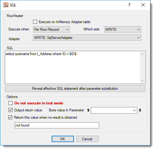 Executing user-defined SQL statements - FlowHeater